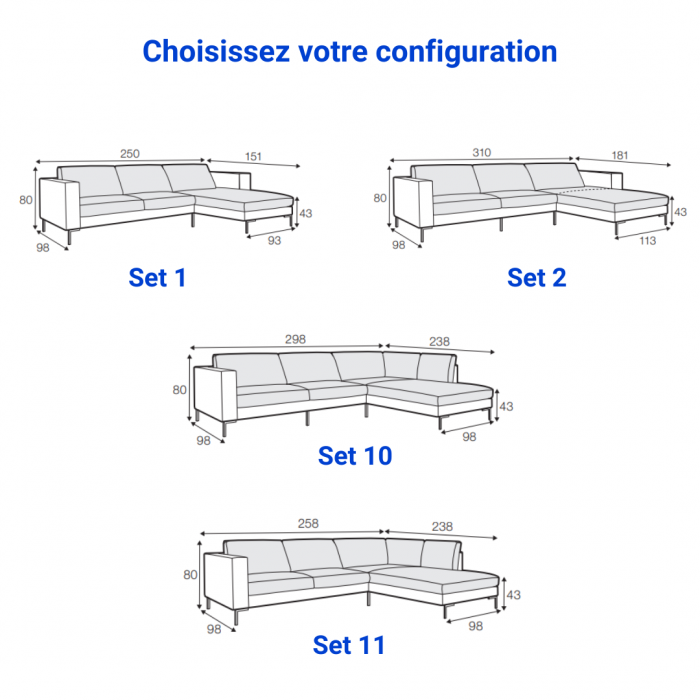 Canapé DOMINO by SITS | La Sélection d'André Configuration du canapé ...